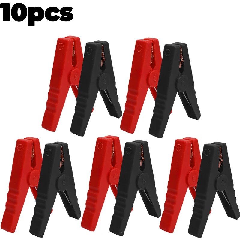 Красные и черные изоляционные зажимы крокодил 100А 10PCS