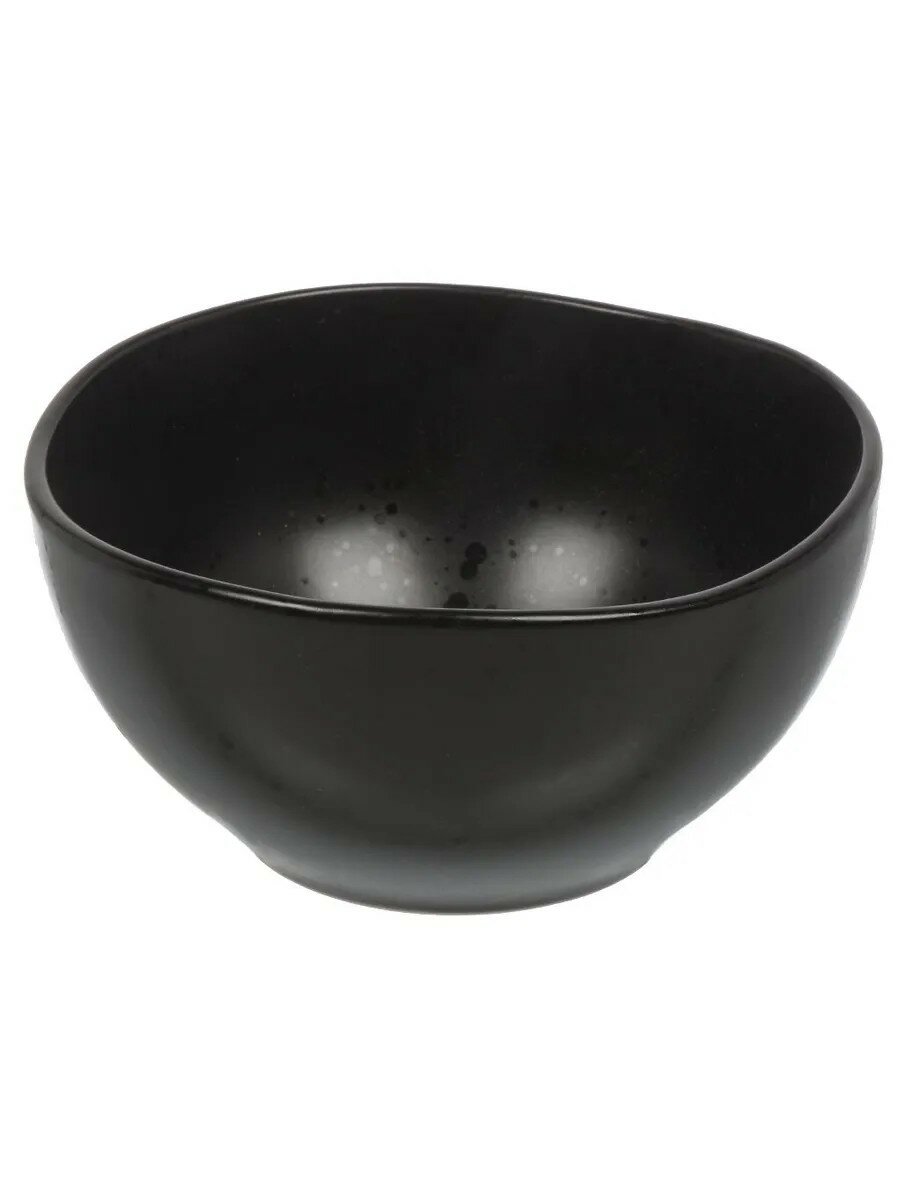 Салатник из керамики Elrington Karin, цвет черный, 15х8 см, 0.8 л, круглая глубокая миска для сервировки стола