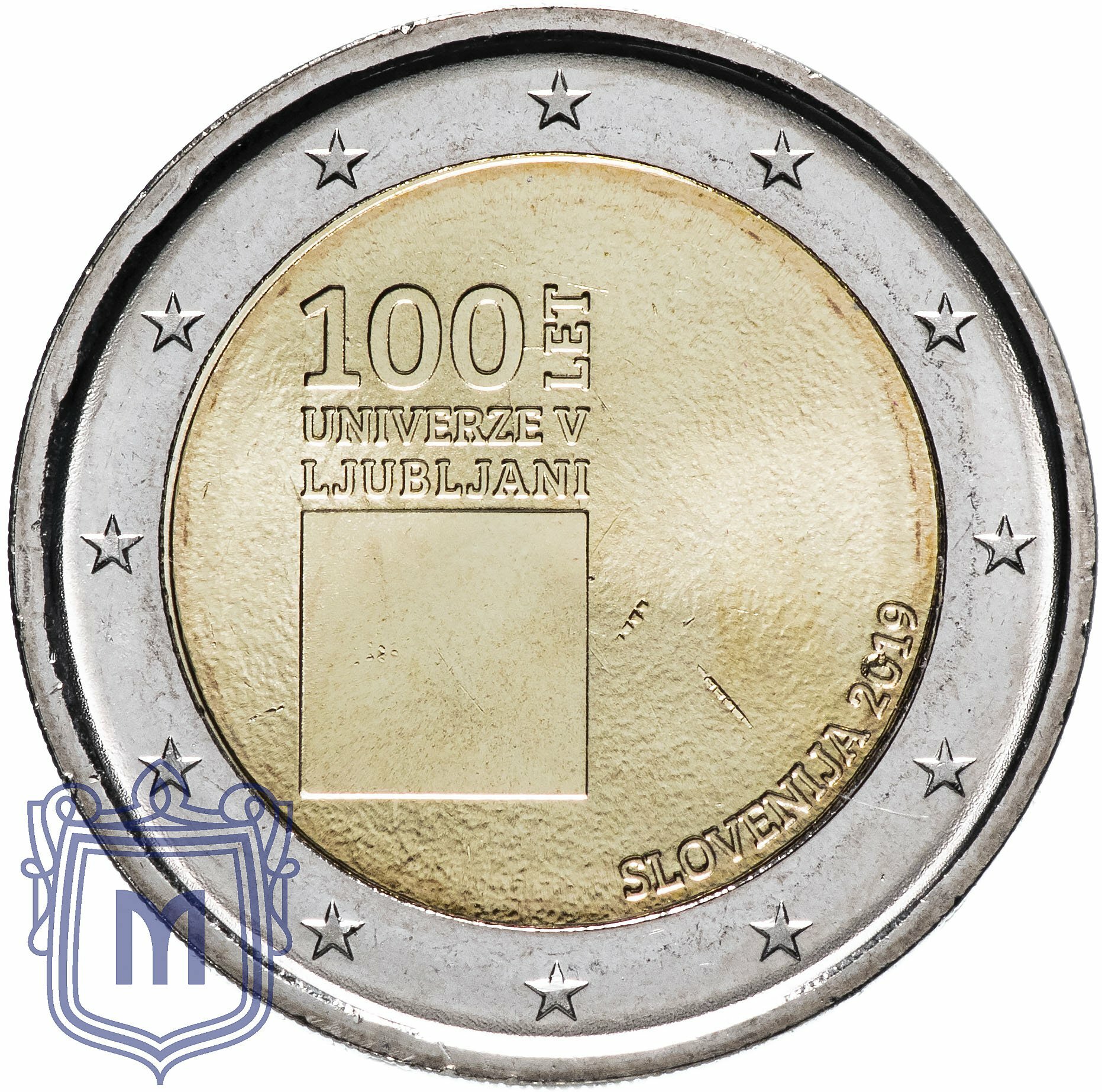Словения 2 евро 2019 "100 лет университету в Любляне", Биметалл, в сохранности UNC