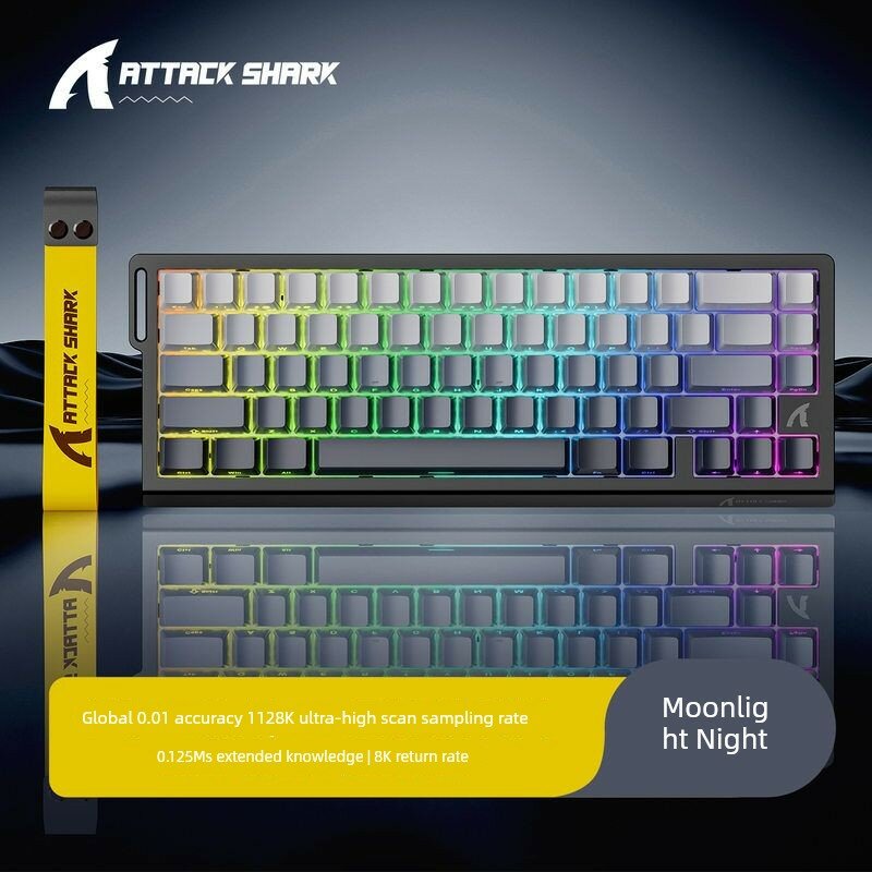 Механическая клавиатура Attack Shark X68HE с магнитными переключателями, контурной гравировкой, проводная