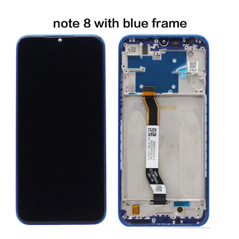 INCELL LCD Дисплей для Xiaomi Redmi Note 8 Экран Экран модуль в сборе с тачскрином с рамкой синий