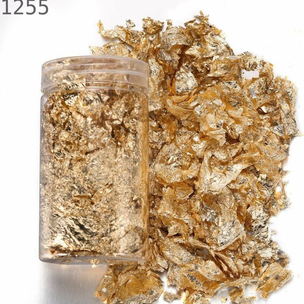 Хлопья потали для эпоксидной смолы, маникюра и творчества, сусальная фольга , цвет золотой , 10 гр