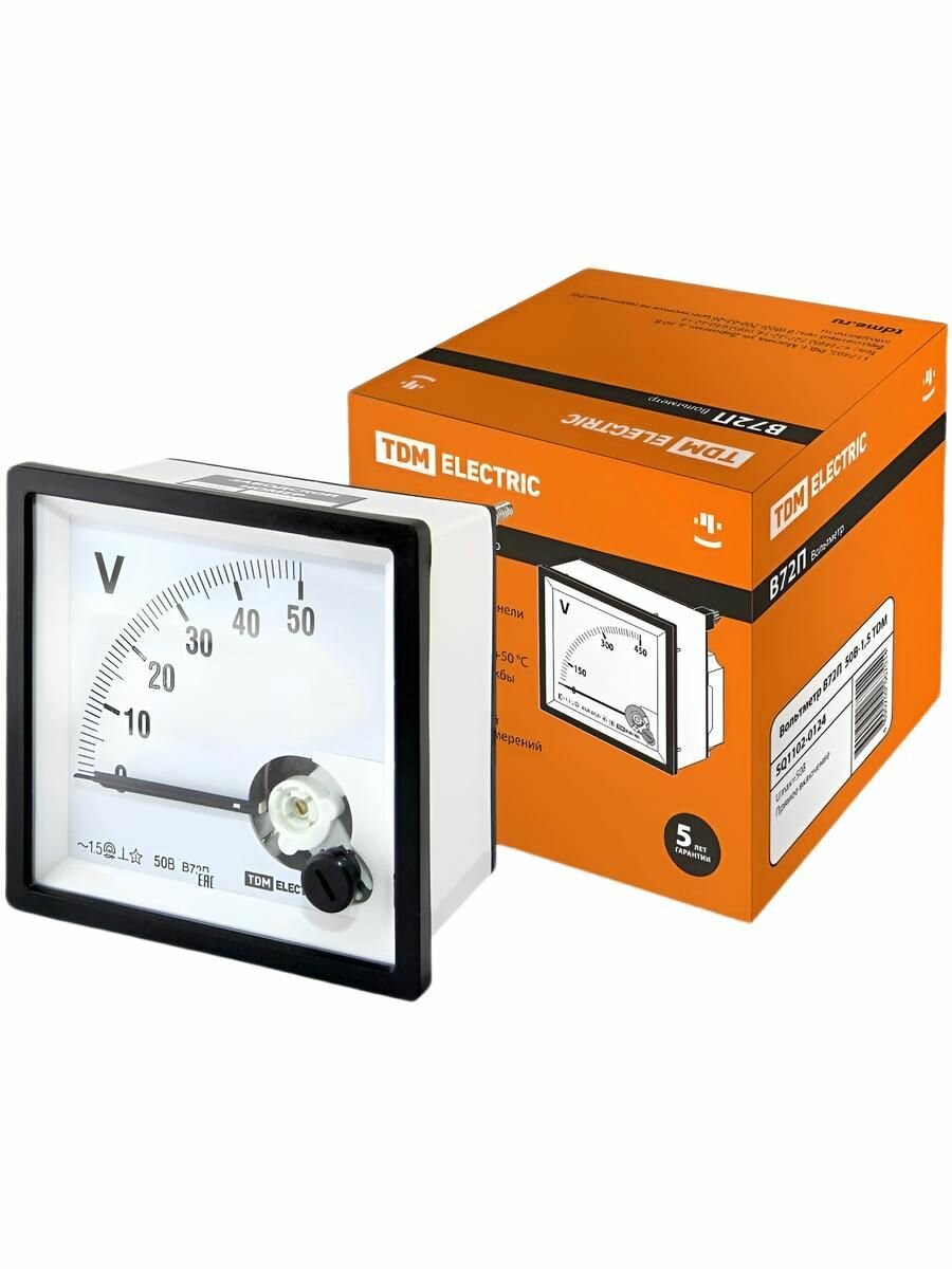 Вольтметр В72П TDM Electric ; 600 В ; 70x70x50 мм; Артикул: SQ1102-0124.