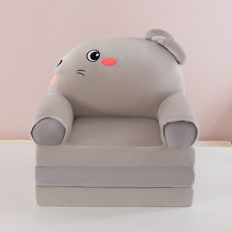 Многоярусная складная детская кровать-диван с плюшевым сиденьем для детей 4-6 лет Цвет：МышьВысота：Собранный складной