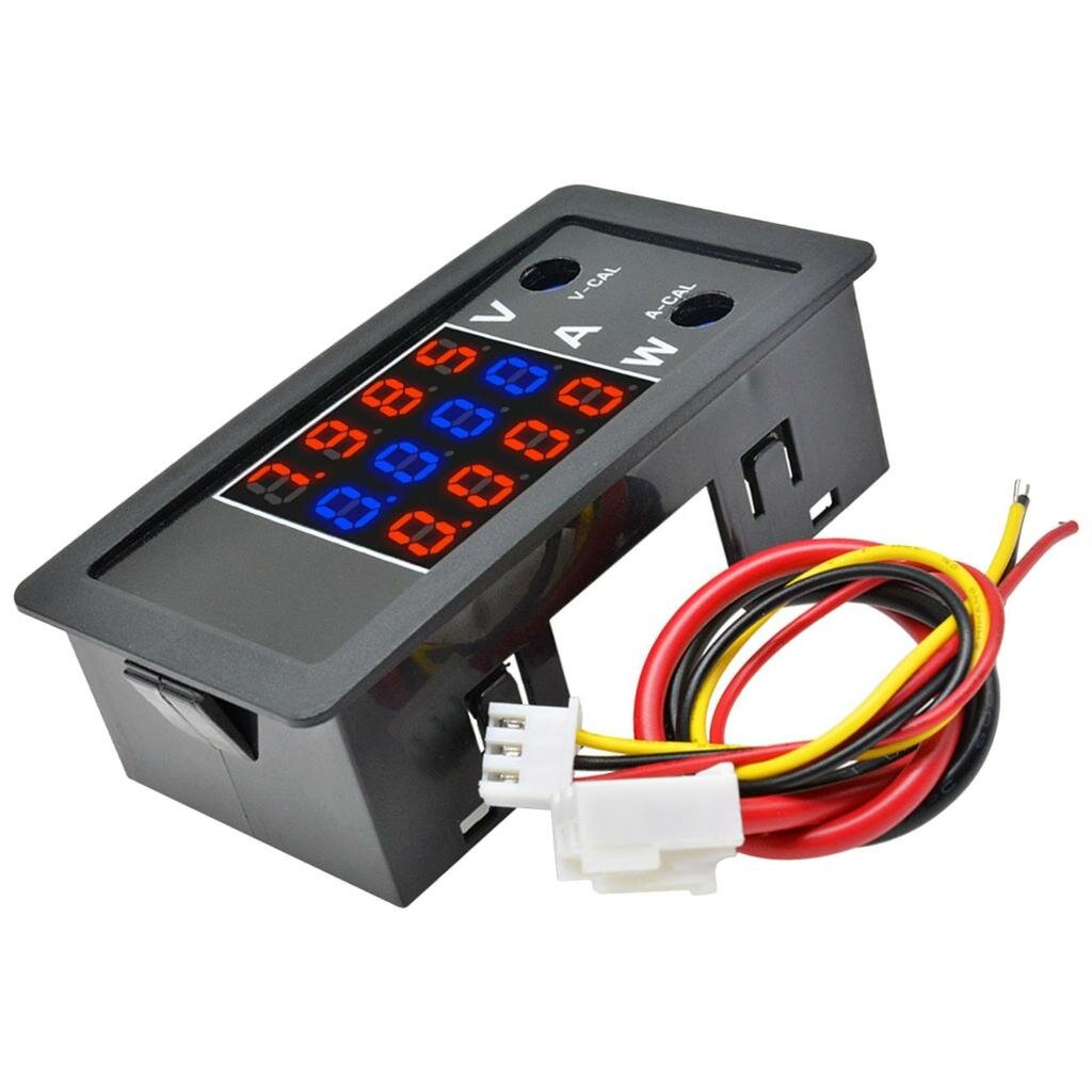 Вольтметр 0-100 В с LED-дисплеем, красный синий красный