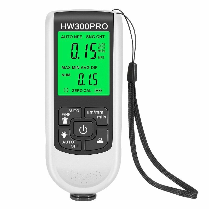 Высокоточный толщиномер покрытий HW-300PRO с ЖК-дисплеем и широким диапазоном измерений