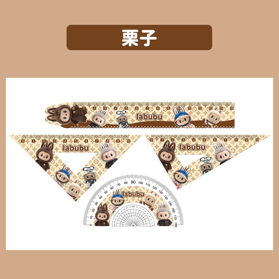 Линейка Labubu для учеников начальной школы, милая мультяшная акриловая прямая линейка, высококачественные детские творческие канцтовары, волнообразный дизайн