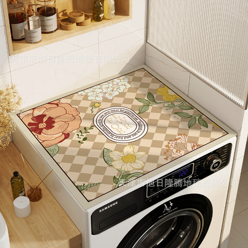 Легкий роскошный чехол для стиральной машины, чехол для холодильника, водонепроницаемый, солнцезащитный, кожаный коврик без стирки, коврик для прикроватной тумбочки