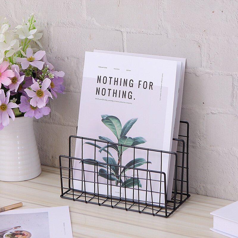 Стойка для журналов, настольная стойка для хранения, маленькая железная арт-поверхность, органайзер для офисного стола, прикроватная полка, скандинавская книжная полка, пианино из массива дерева