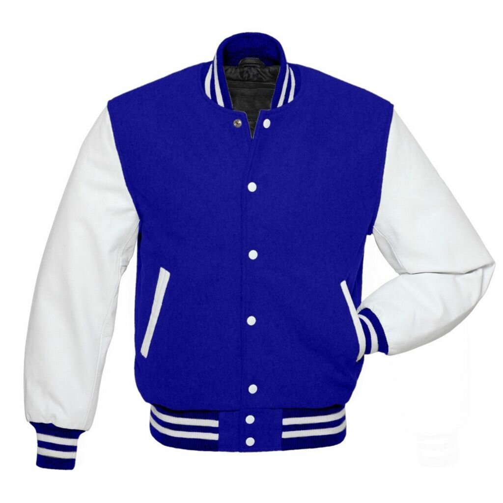 Мужская бейсбольная куртка-бомбер С Шерстяным кожаным рукавом Letterman, Американская Бейсбольная форма-Синий-XXL