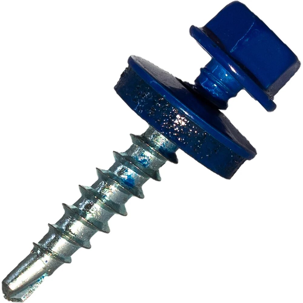 Кровельный саморез Rizzel 4,8x70 RAL 5002 сверло №1, 100 шт 00000319282