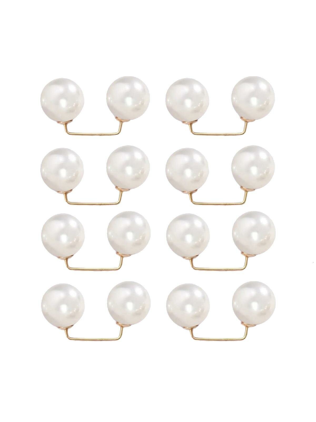 Жемчужные булавки для одежды, 8 шт, Белый