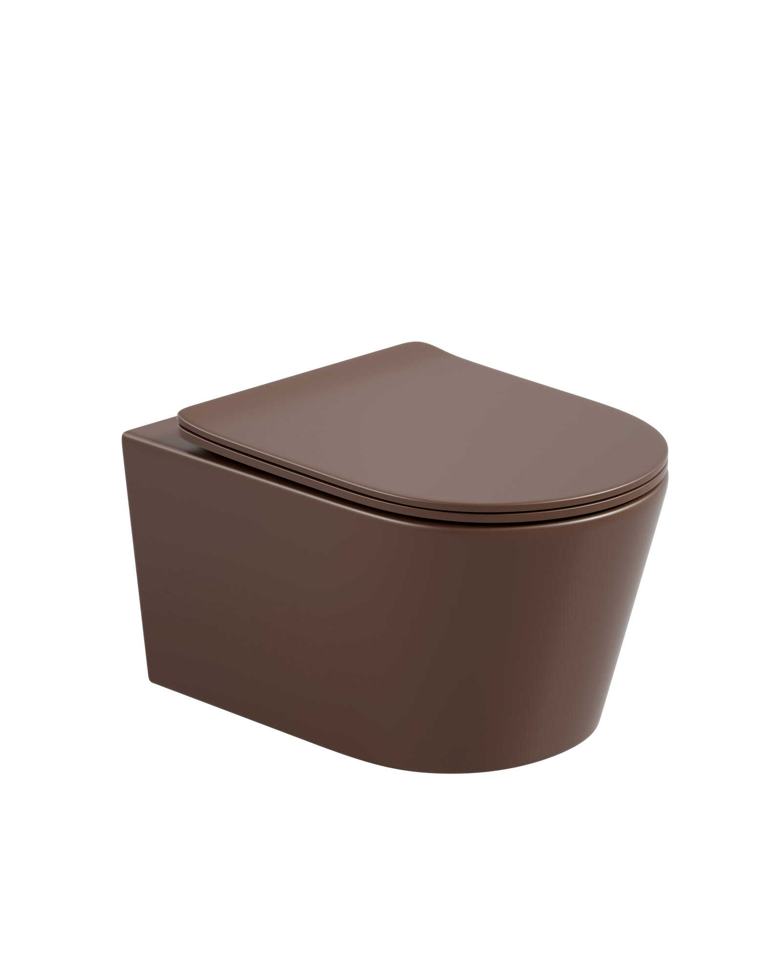 Унитаз подвесной Sapbox Lumara 1124C1-MDB Rimless матовый темно-коричневый, 36х53х38,5 см.