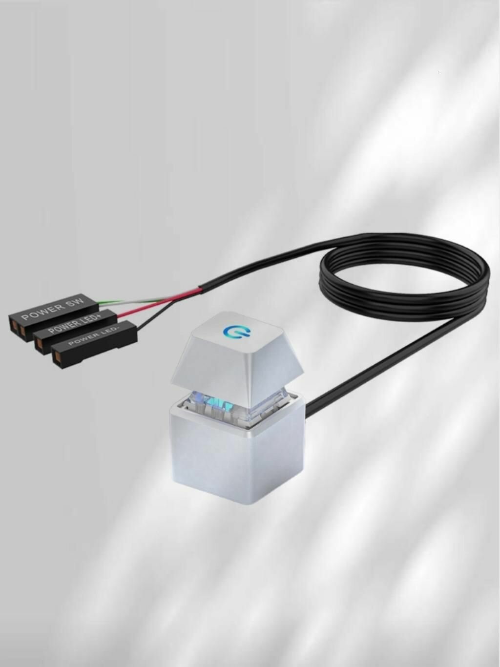 Внешняя кнопка питания для ПК с цветной подсветкой, Белый