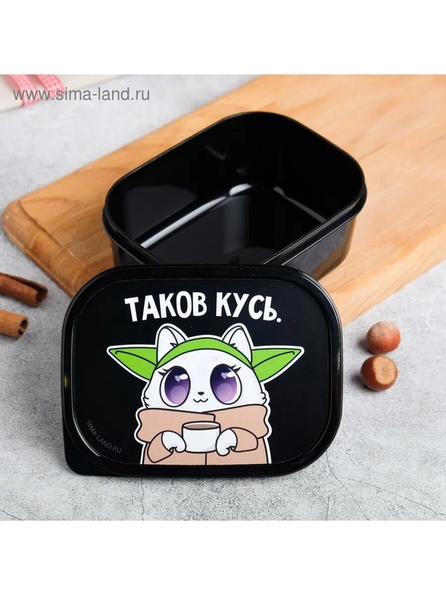 Стильный пластиковый ланч-бокс с рисунком