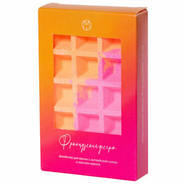 79446 Бомбочка для ванны MiPASSiON Французский десерт, 140 гр. В форме вафли с ароматом бурбонской ванили