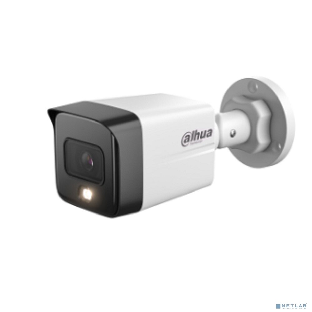 DAHUA DH-IPC-HFW1239TC1P-SA-IL-0280B-S6 Уличная цилиндрическая IP-видеокамера с ИК 30м и LED 30м 2Мп; 1/2.8” CMOS; объектив 2.8мм обнаружение людей; IP67; металл, пластик