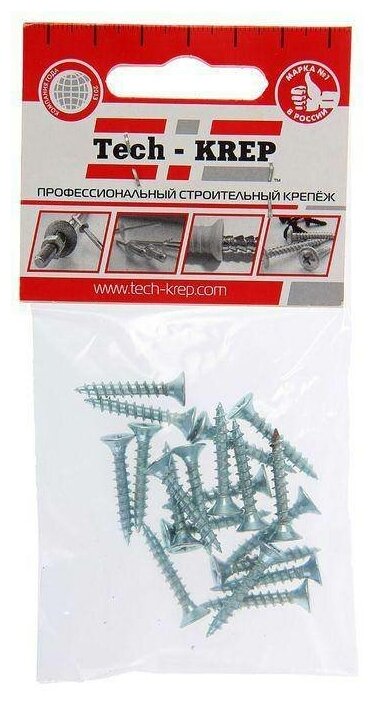 Саморез Tech-Krep/Zitar ШУц 3,5х30 потайная головка 20 шт, пакет 102419 — фото 1