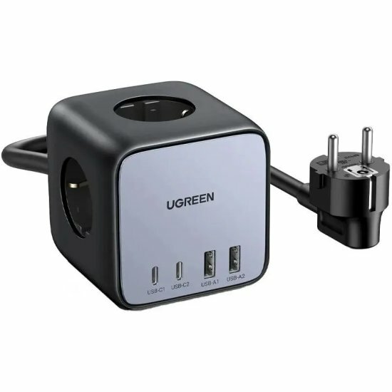 Сетевое зарядное устройство Ugreen CD268 (60113) 65 Вт, 2xUSB-C + 2xUSB-A, серый
