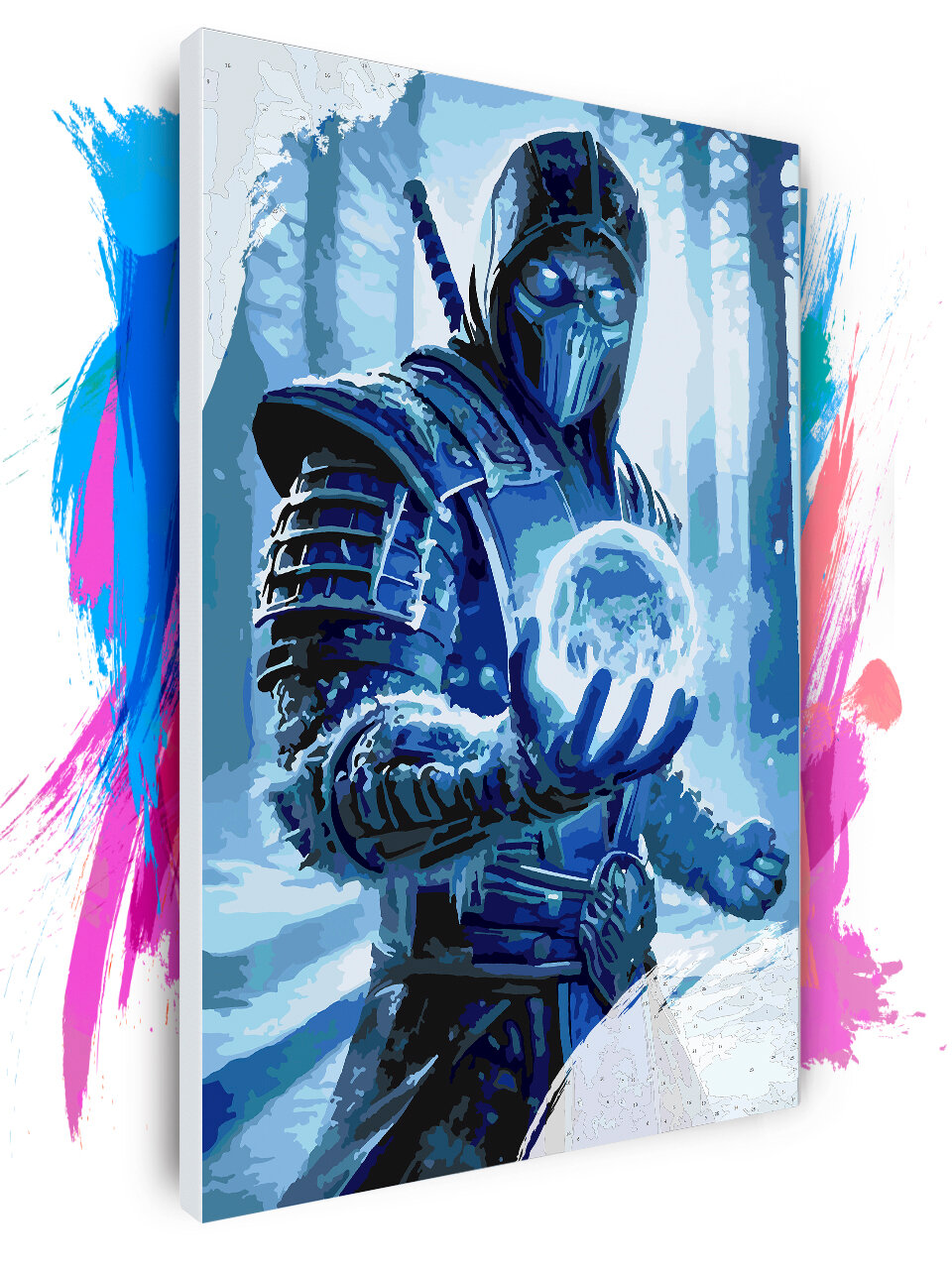 Картина по номерам на холсте Mortal Kombat - Саб-Зиро, 40 х 60 см