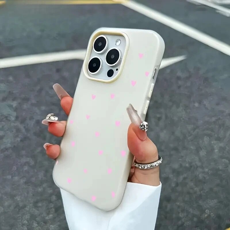 Маленький чехол для телефона Fresh Pink Heart Jelly Color для iPhone 17, 16, 11, 12, 13, 14, 15 Pro Max Air, чехлы для iPhone 16, 15, 14 Plus, чехол