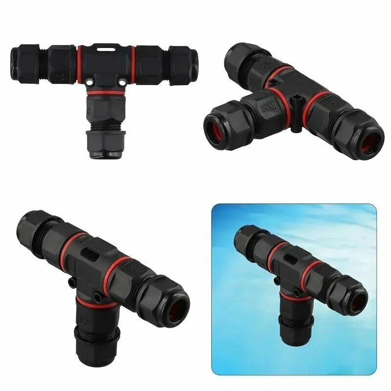 5 шт. кабельных разъемов, водонепроницаемый IP68, 3-контактный кабельный разъем, Т-образная распределительная коробка