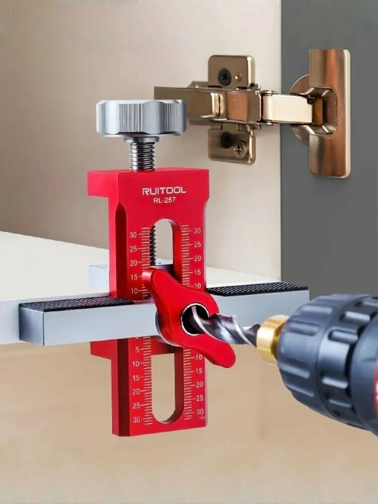 Монтажное приспособление 2-в-1 из алюминиевого сплава для крепления дверцы шкафа и отбойника, приспособление для деревообработки карманных дюбелей