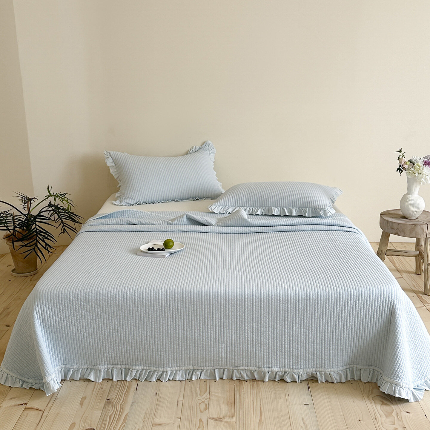 Двустороннее стеганое покрывало из чистого хлопка в прямую полоску в корейском стиле, 60 штук, высокотемпературное