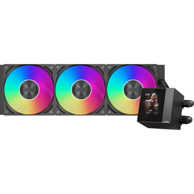 DC360PRO-BKAWXY-GL Система водяного охлаждения PcCooler DC360 Pro Display ARGB Soc-AM5/AM4/1200/1700/1851 черный 4-pin
