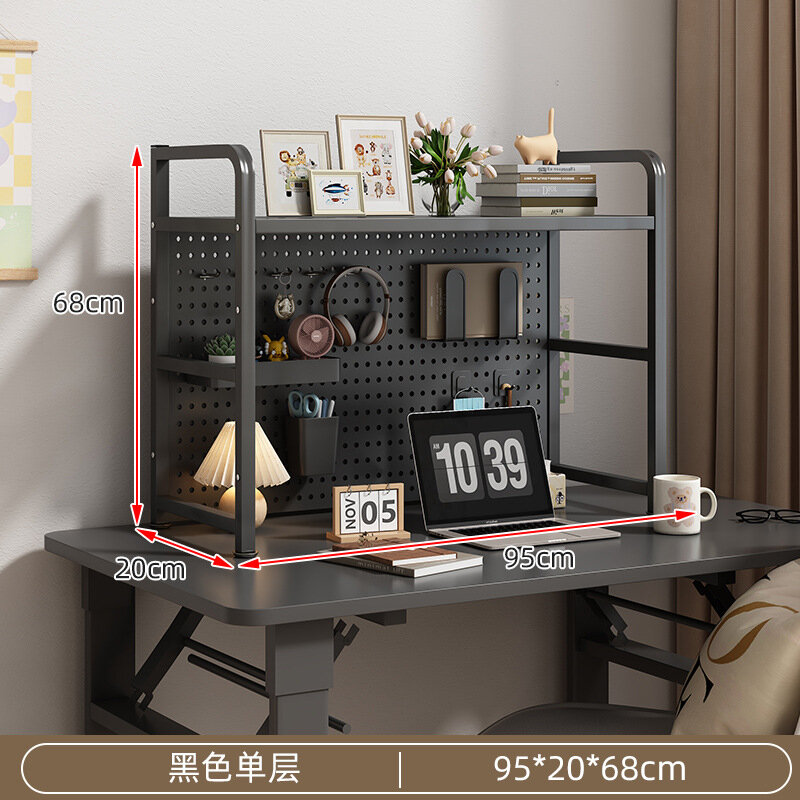 Настольная стойка для хранения, офисный стол, многоярусная книжная полка, железная художественная полка, стол для студентов, компьютерный стол, стеллаж с перфорированной панелью