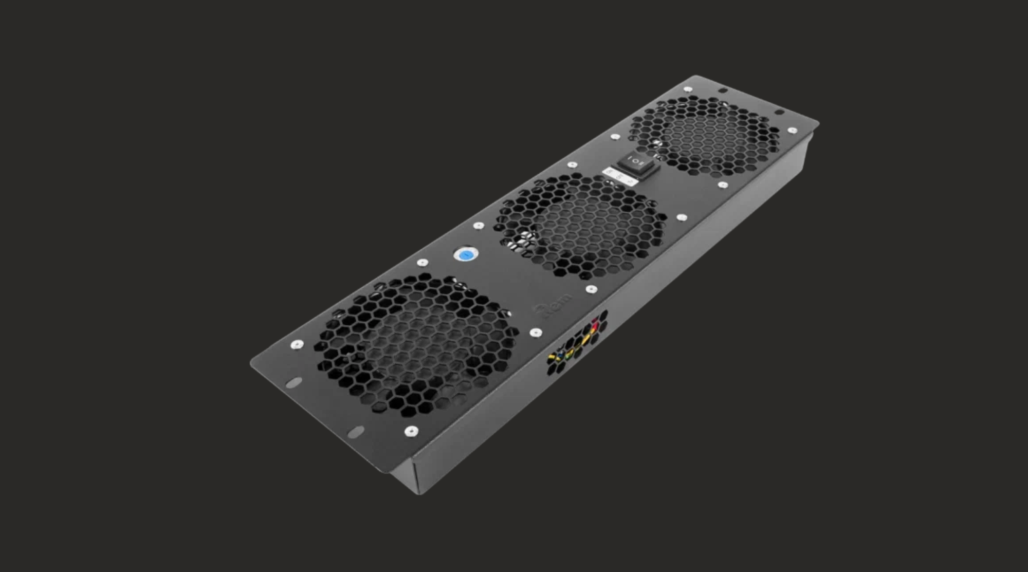 Модуль вентиляторный Rem R-FAN-3T-3U-9005, 3 вентилятора с терморегулятором 3U чёрный