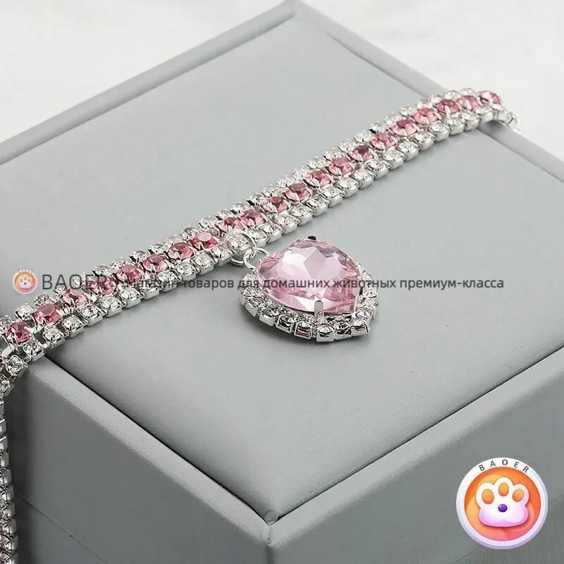 Ошейник-украшение Украшение для животных Колье с 3 рядами искусственных бриллиантов