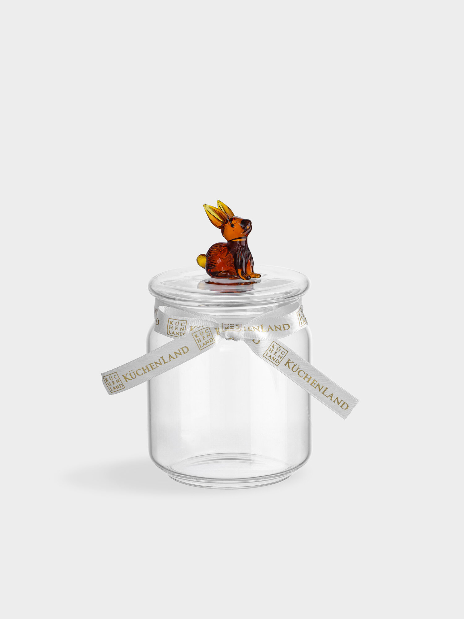 Банка для сыпучих продуктов, 450 мл, стекло Б, Янтарный кролик, Clear figure, Kuchenland