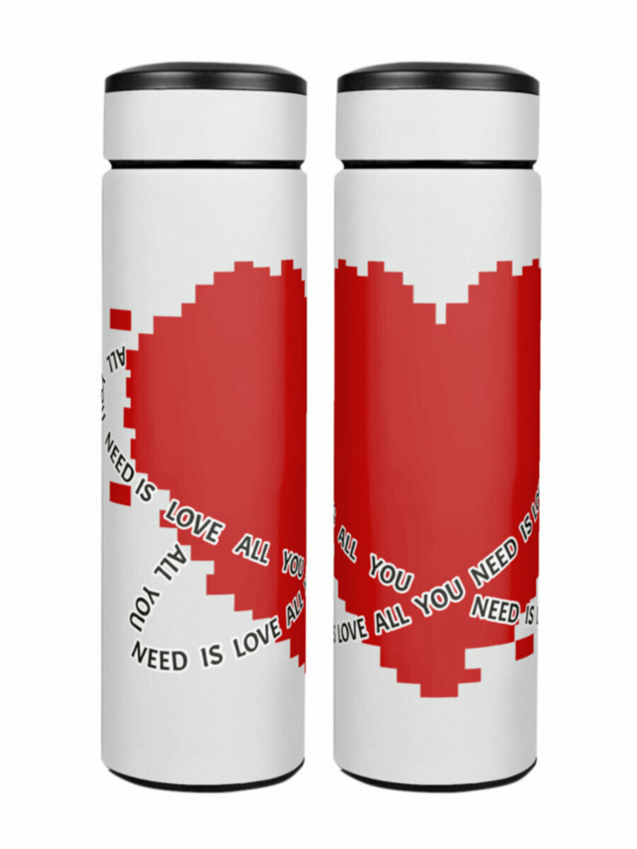 Термос «Cердце подарок любимому all you need is love» (белый)