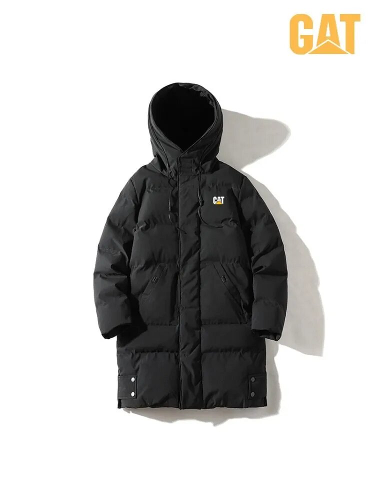 Пуховик Caterpillar Мужская удлиненная утепленная куртка свободного кроя-капюшон, усиленное утепление, для горных походов