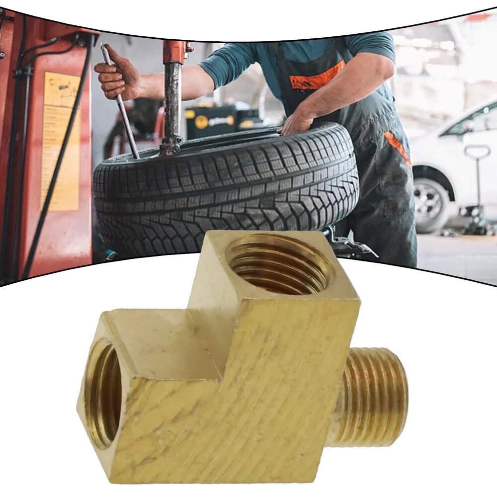 Латунный тройник-распределитель M10x1 угловой адаптер для подключения датчика давления масла