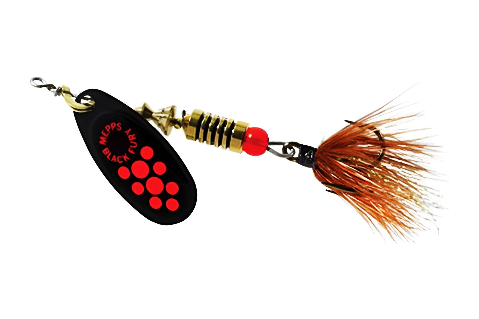 Блесна вращающаяся Mepps BLACK FURY MOUCHE, 2, Black/Orange, 5 шт.