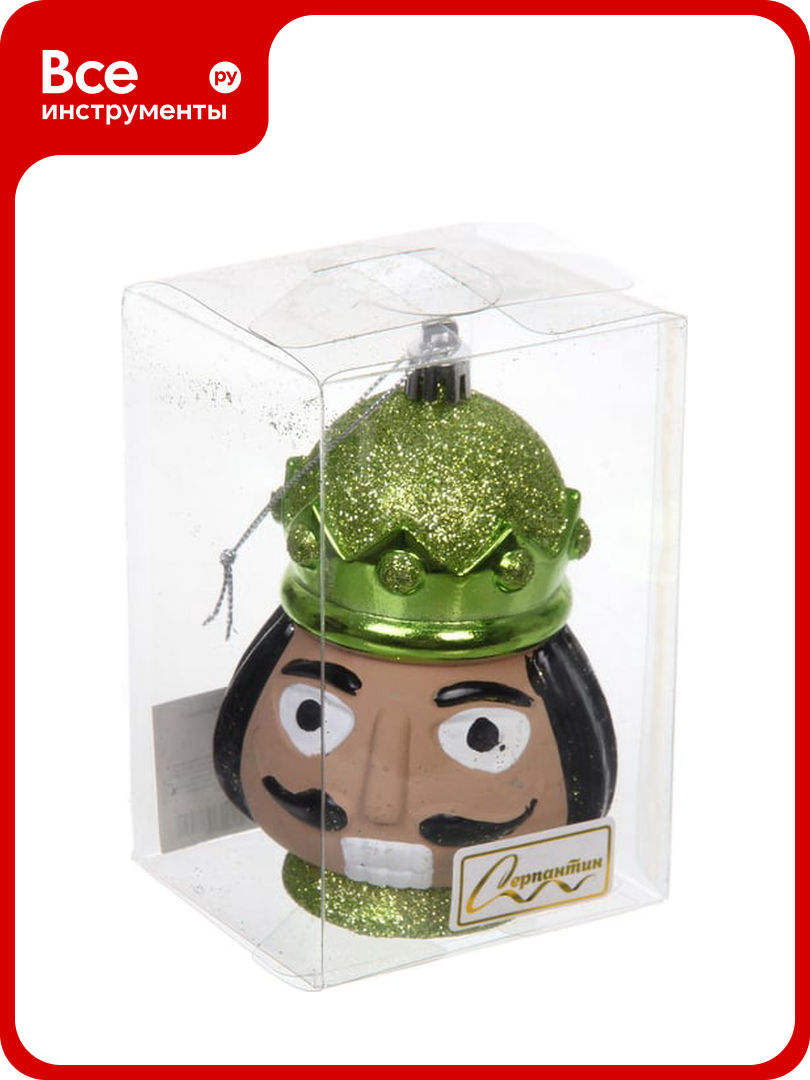 Елочная игрушка Серпантин Новогодний солдат 7,5x7x11 см, зеленый 916-1150