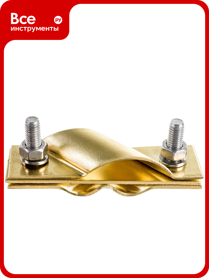 Зажим заземления EZETEK стержень - полоса/пруток диагональный, латунь 90531