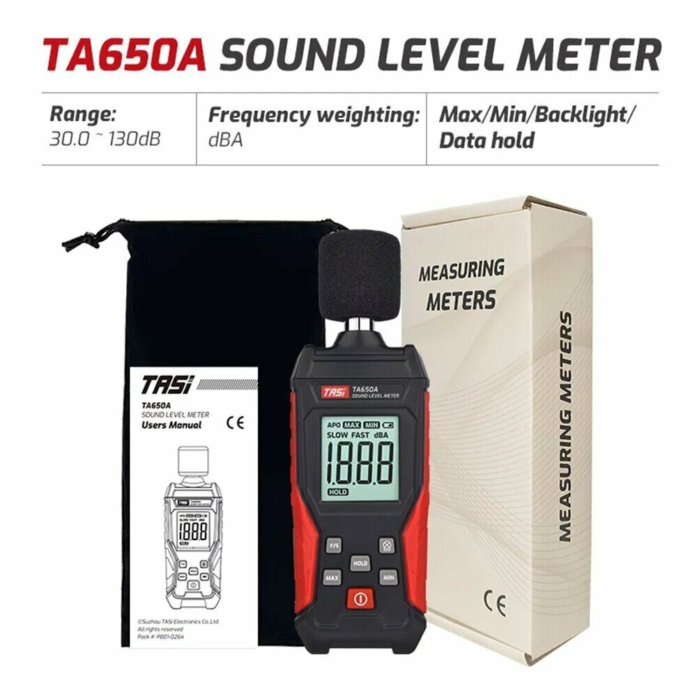 TASI TA650A Цифровой измеритель уровня звука и шума, децибел 30-130 дБ