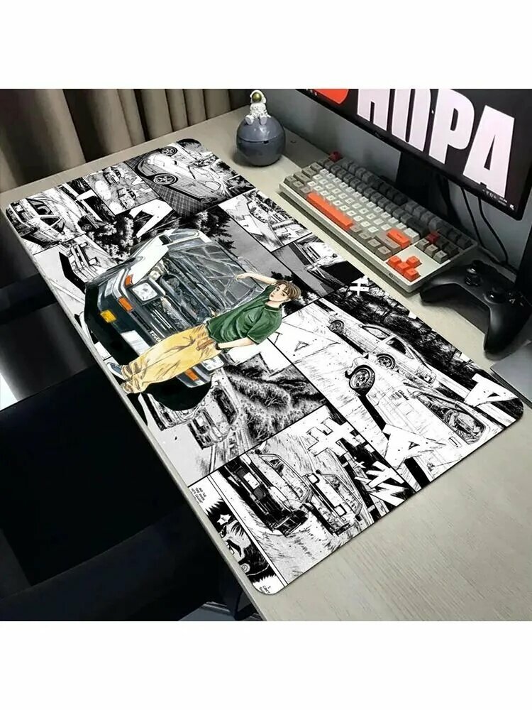 JDM MOTORS Коврик для мышки, XXL, черный матовый, желтый
