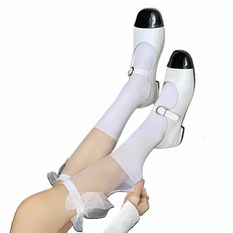 Кружевные гольфы с бантами, Белый