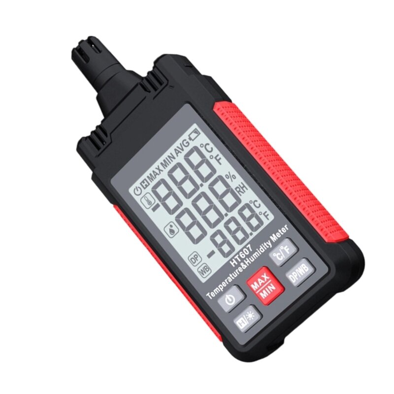 Измеритель температуры и Влажности с Жидкокристаллической Подсветкой с Влажной Лампочкой Для Хранения Данных Цифровой Гигрометр для Использования внутри помещений