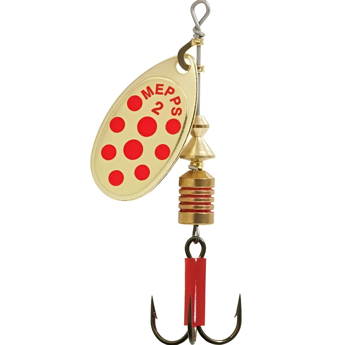 Блесна вращающаяся Mepps "COMET PTS", 2, Gold/Red dots, 5 шт.