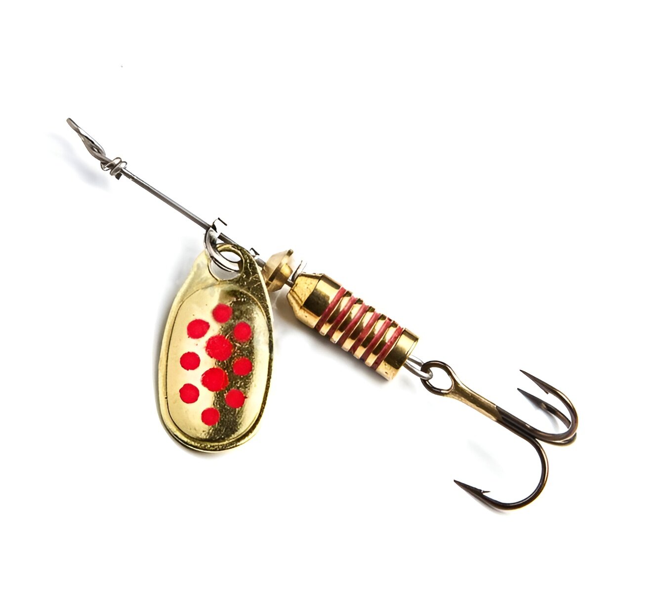 Блесна вращающаяся Mepps COMET PTS, 00, Gold/Red dots, 1 шт.