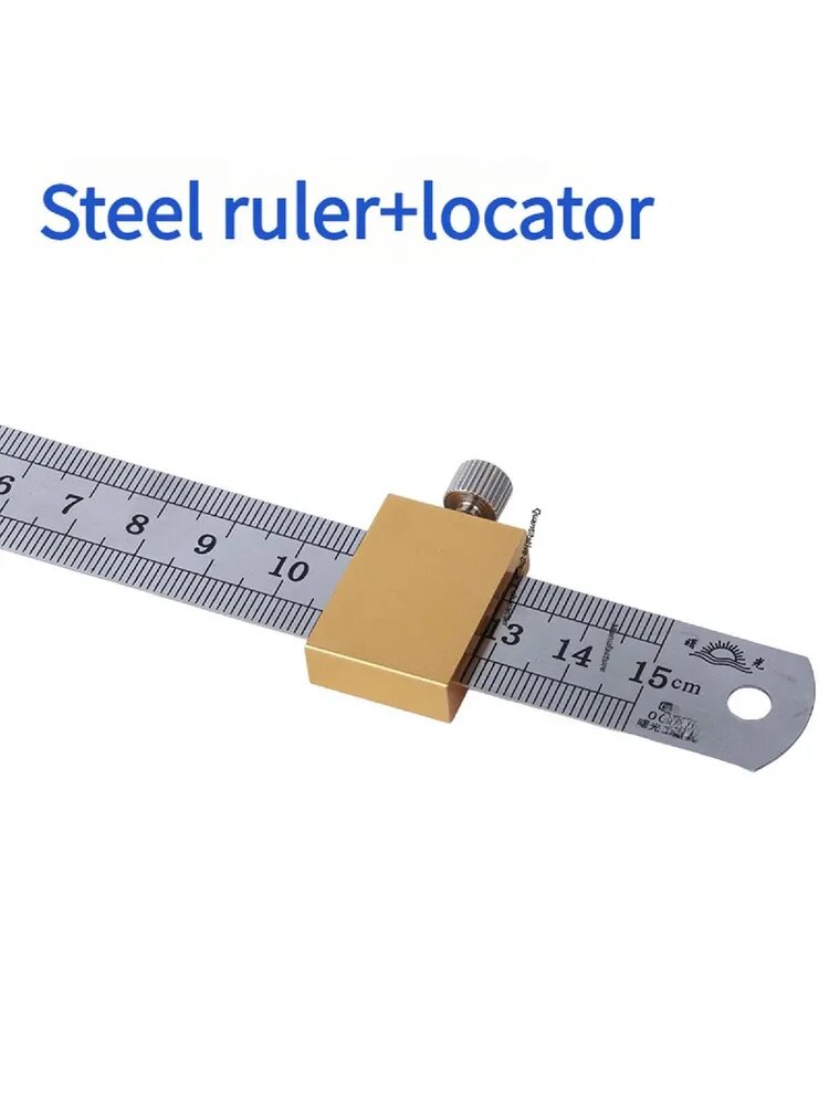 Плотник Линейка металлическая с блоком позиционирования, 1 шт. - 15 см