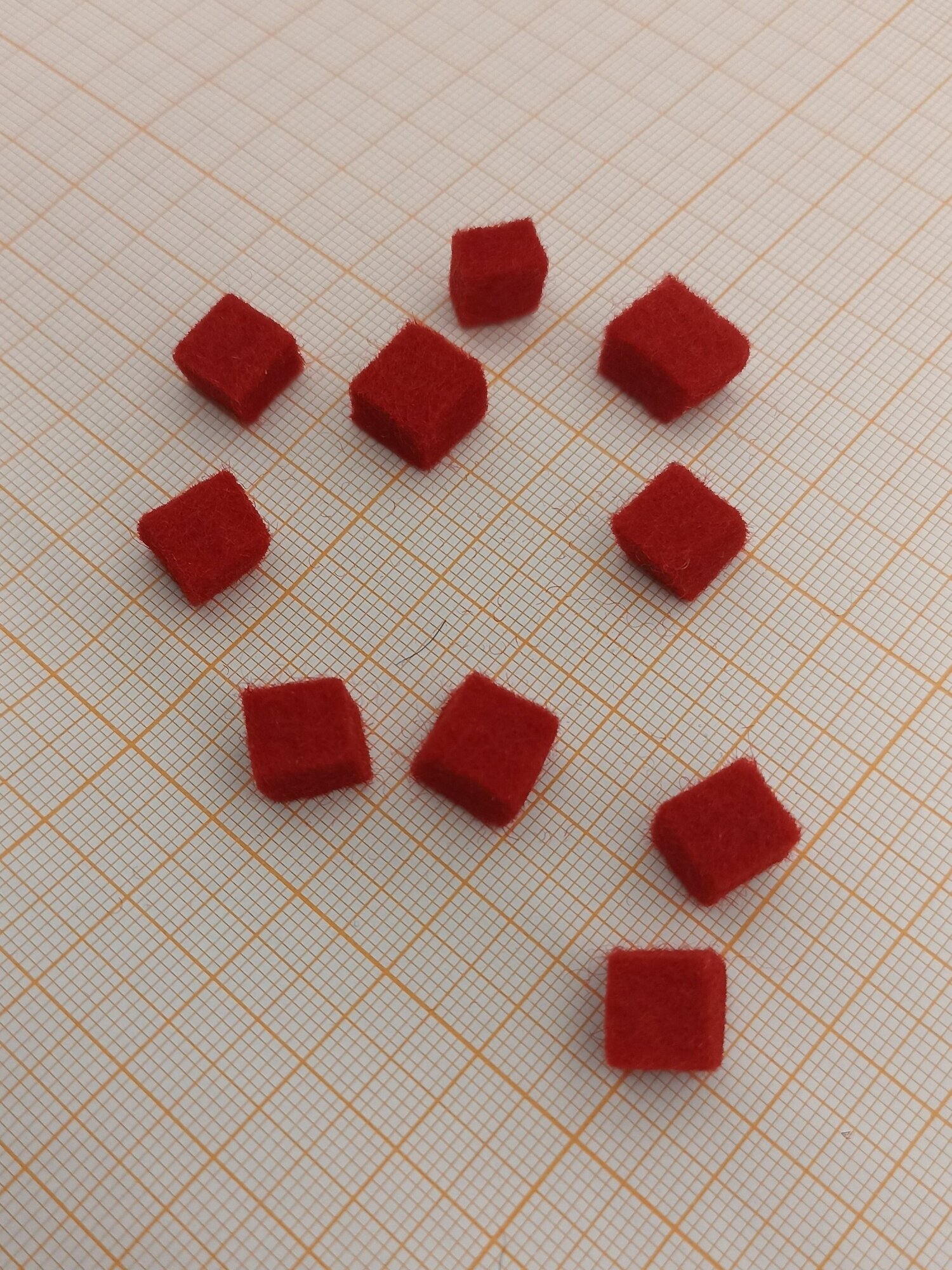 Фильц шультера 10 шт. красный нарезанный 5 mm MEYNE Germany, для ремонта пианино и роялей