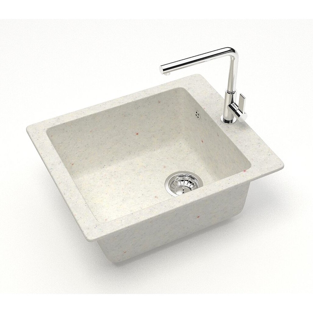 Мойка каменная Santegro SZ008-425/Q7 матовый хлопок, 42.5x19.5x50 см.