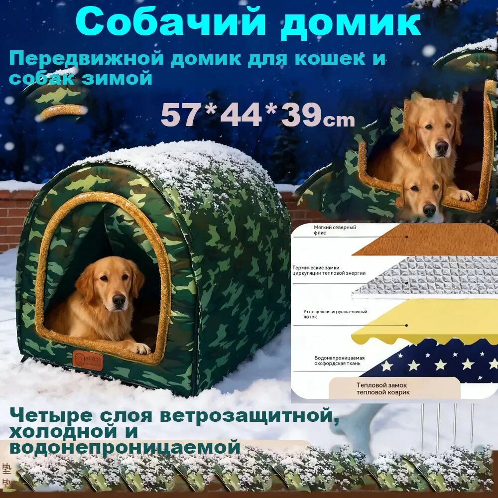 Домик для кошек/Теплый водонепроницаемый зимний дом/Уличное и домашнее использование