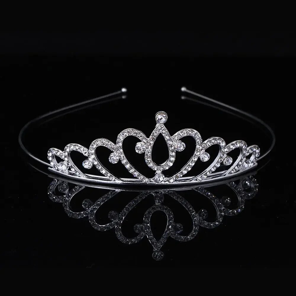 Серебристая повязка на голову с короной, Metal color: 3